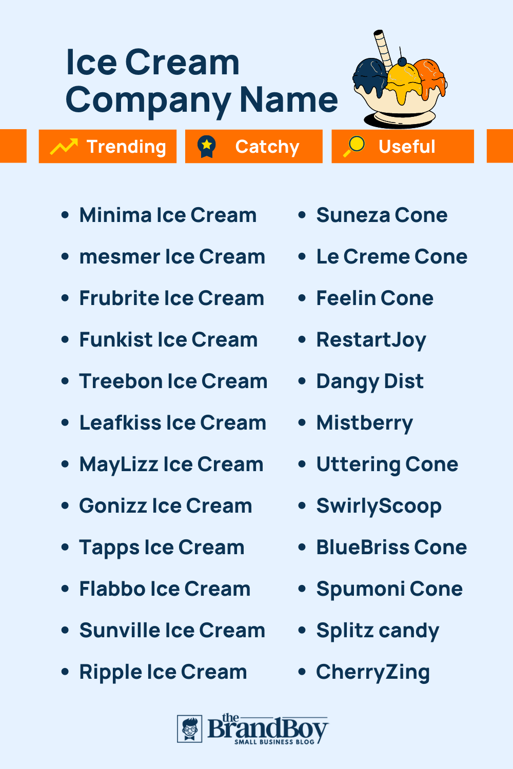 Ice Cream Company Names 580 Cool And Catchy Names Video Infographic Ice Cream Company Names 580 Cool And Catchy Names Video Infographic