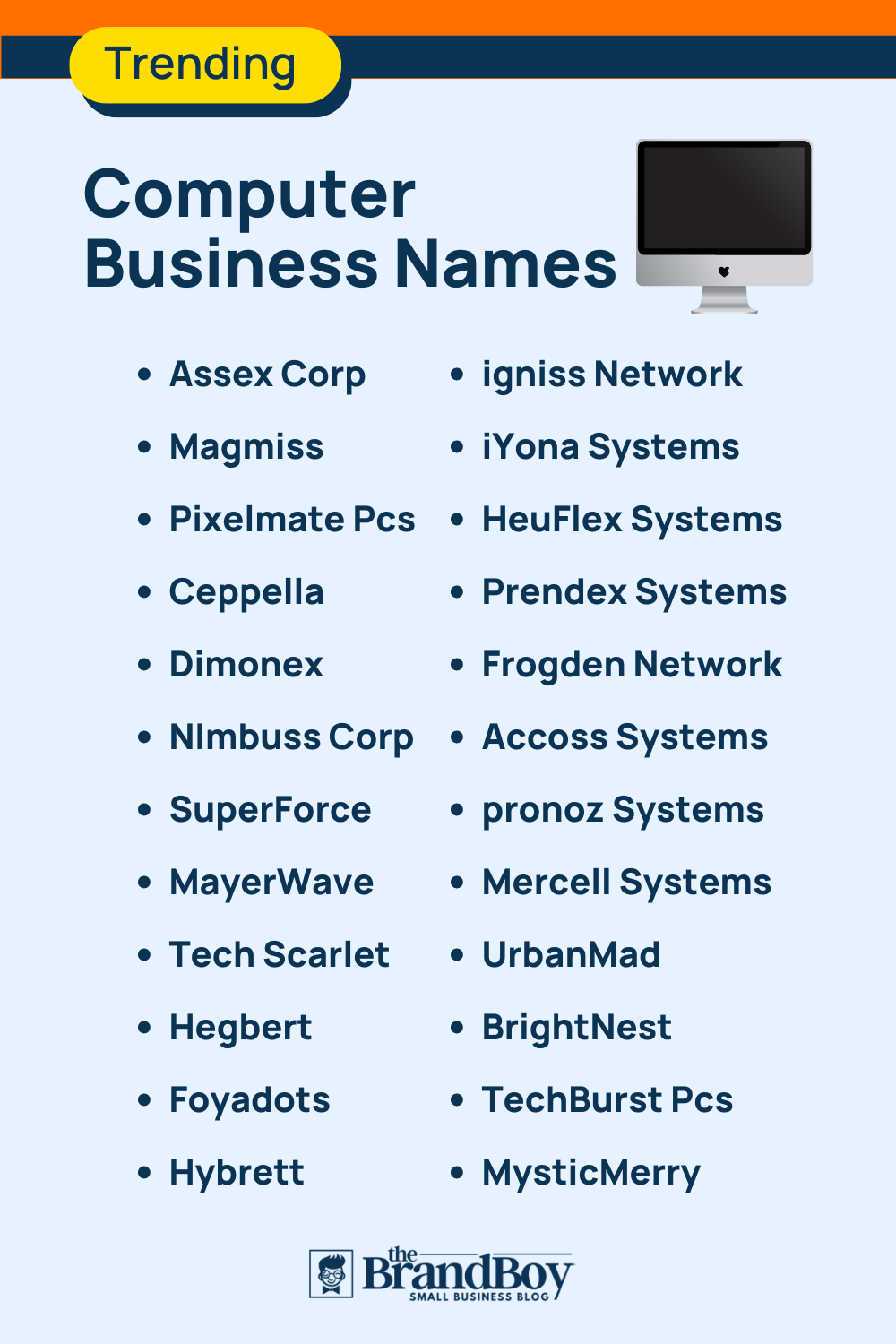 1420 Popular Computer Company Names Ideas Generator Video Infographic 