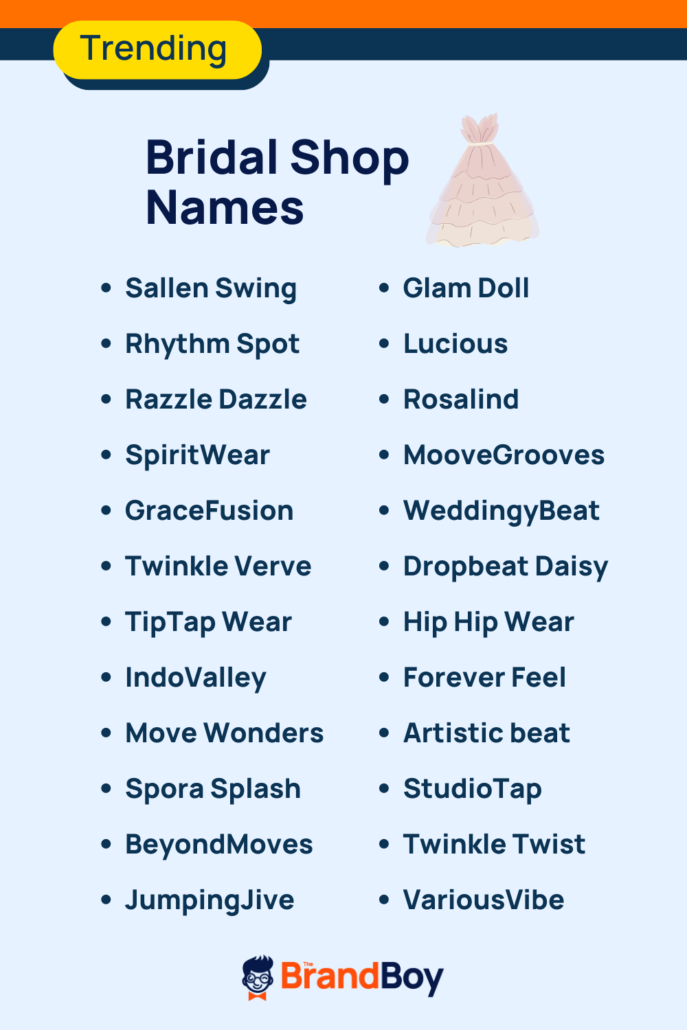 1050 Best Bridal Shop Names Ideas Small Business Blog