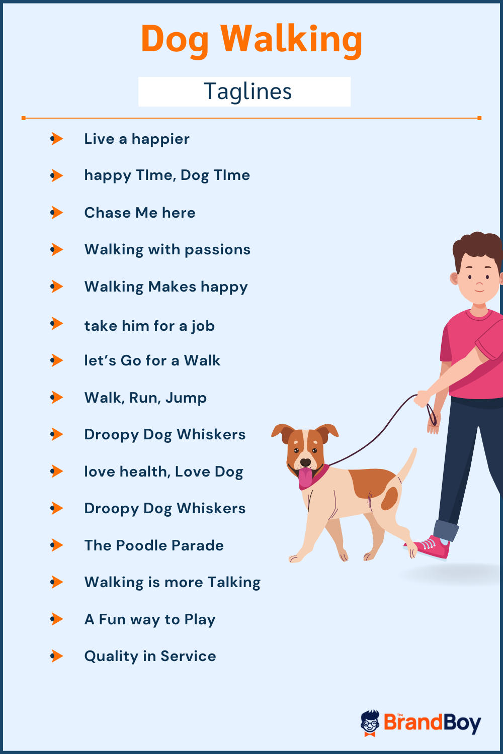 470 Catchy Dog Walking Slogans And Taglines generator Guide BrandBoy