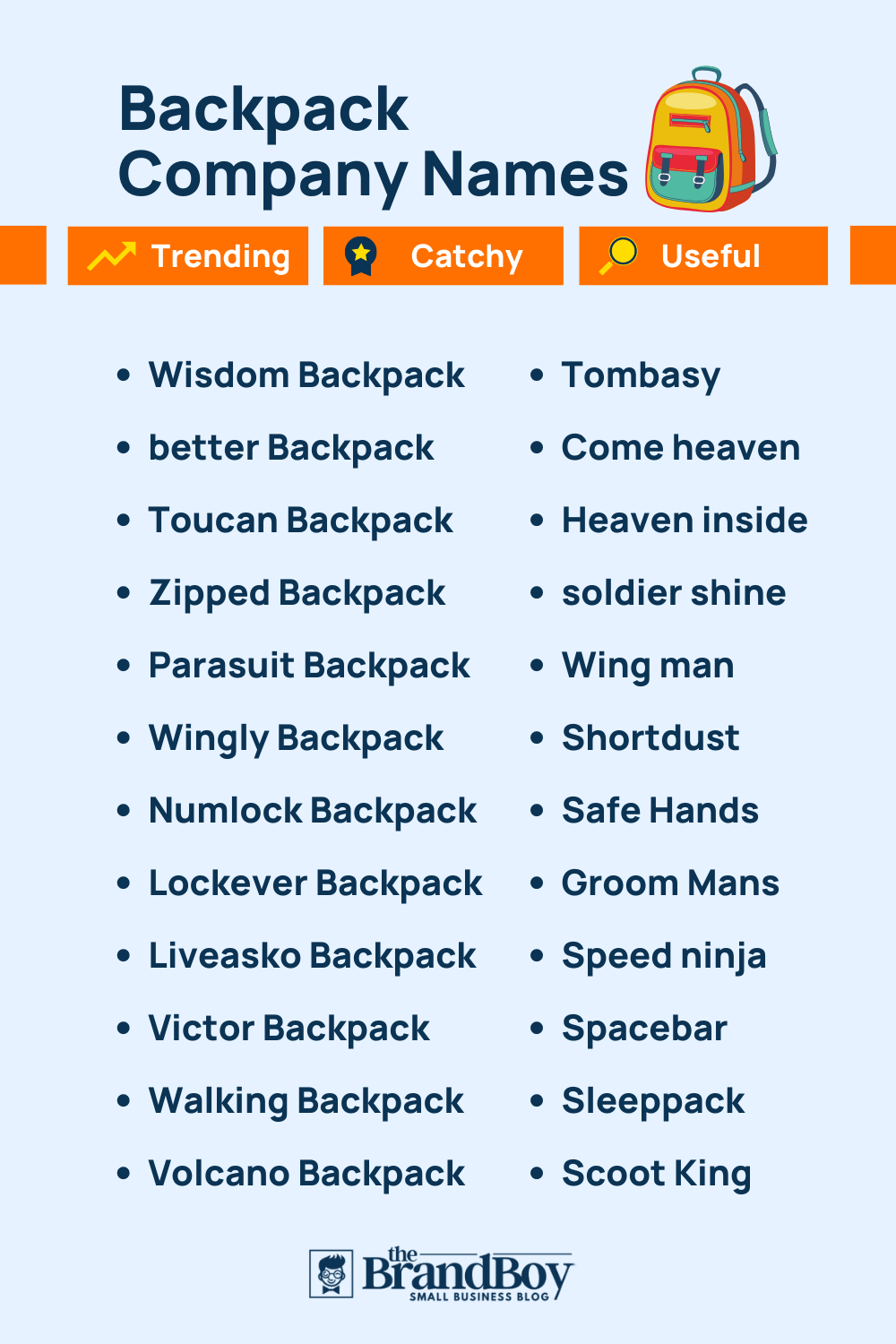 Backpack Names 341 Catchy And Cool Names TheBrandBoy