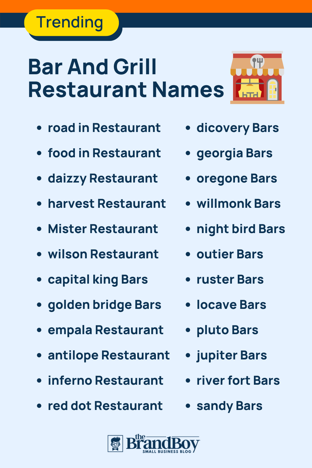 379 Best Bar And Grill Restaurant Names TheBrandBoy Com 379-best-bar-and-grill-restaurant-names-thebrandboy-com