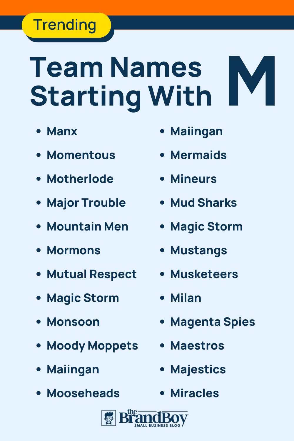 400 Cool Team Names Starting With M Generator BrandBoy