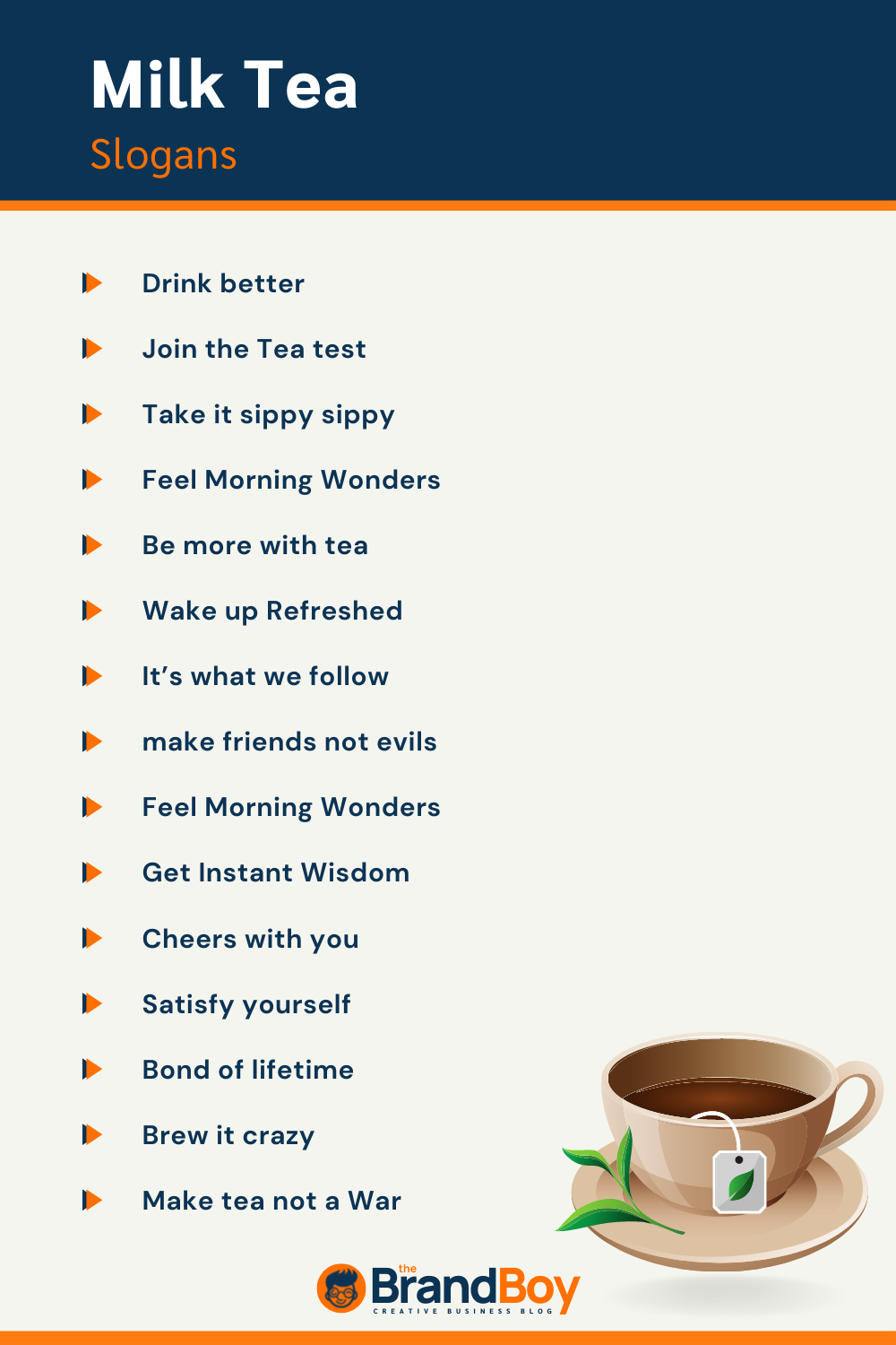 855+ Catchy Tea Slogans Collection -TheBrandBoy.com