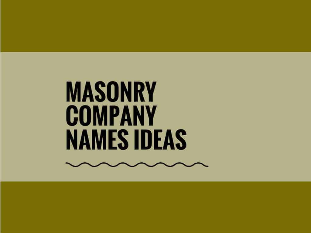 971 Masonry Business Name Ideas With Generator TheBrandBoy Com