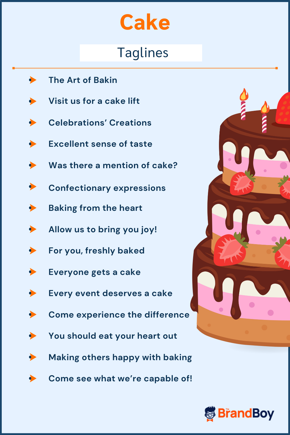 1099+ Unique Cake Slogans And Taglines Collection - BrandBoy