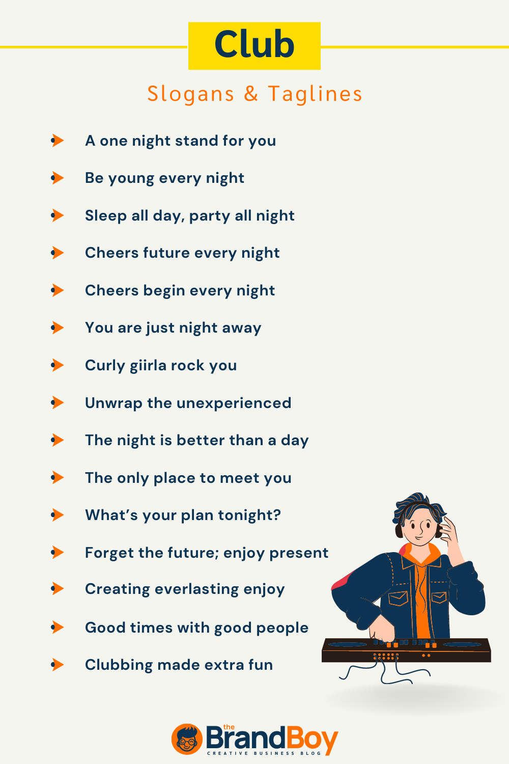 985+ Club Slogans and Taglines (Generator + Guide) - theBrandBoy