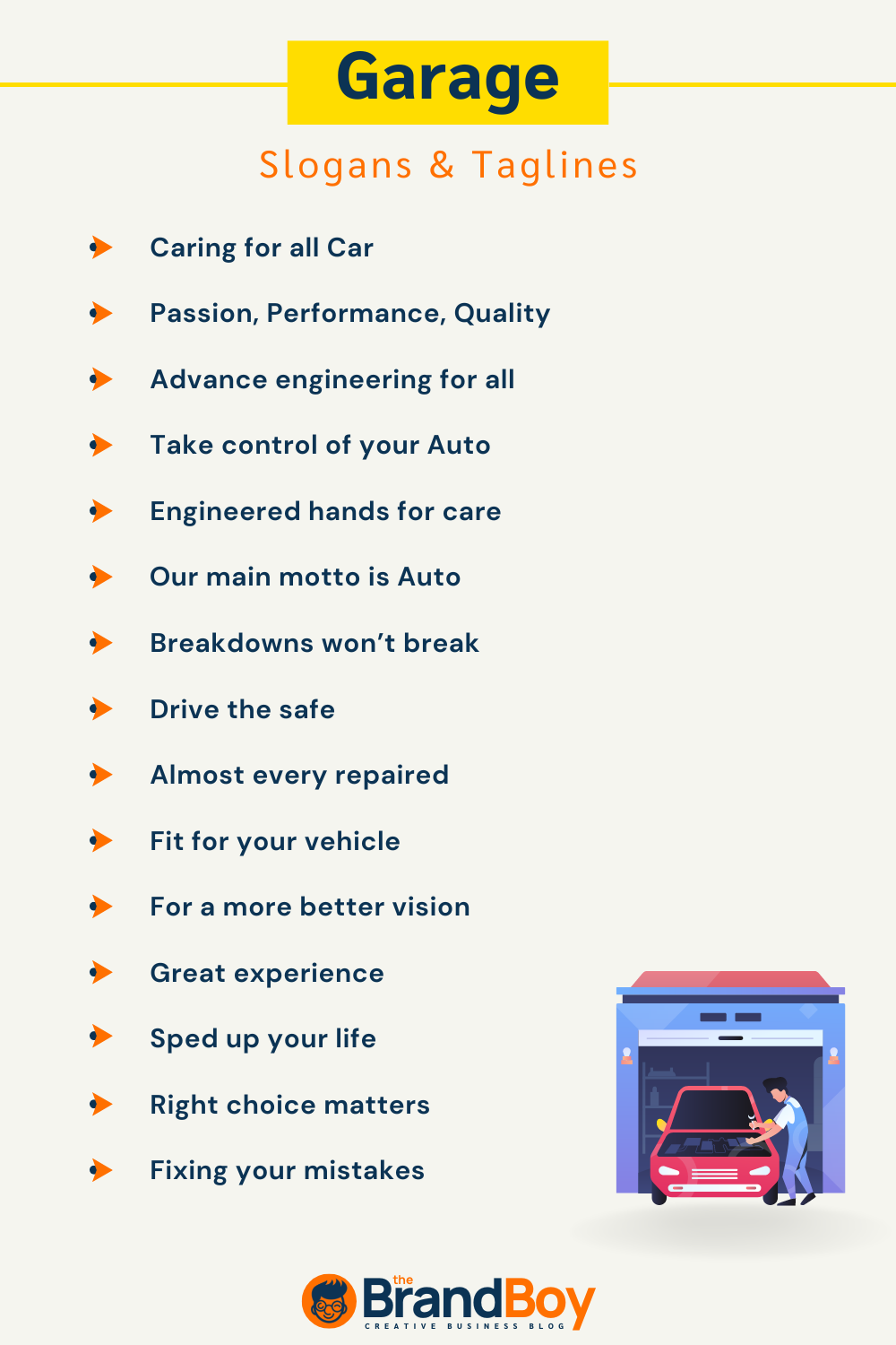 789+ Catchy Garage Slogans Collection - BrandBoy