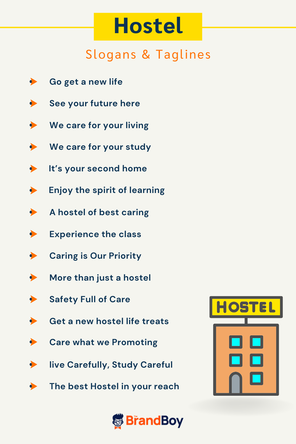 594+ Catchy Hostel Slogans and Taglines (Generator + Guide) | TheBrandboy