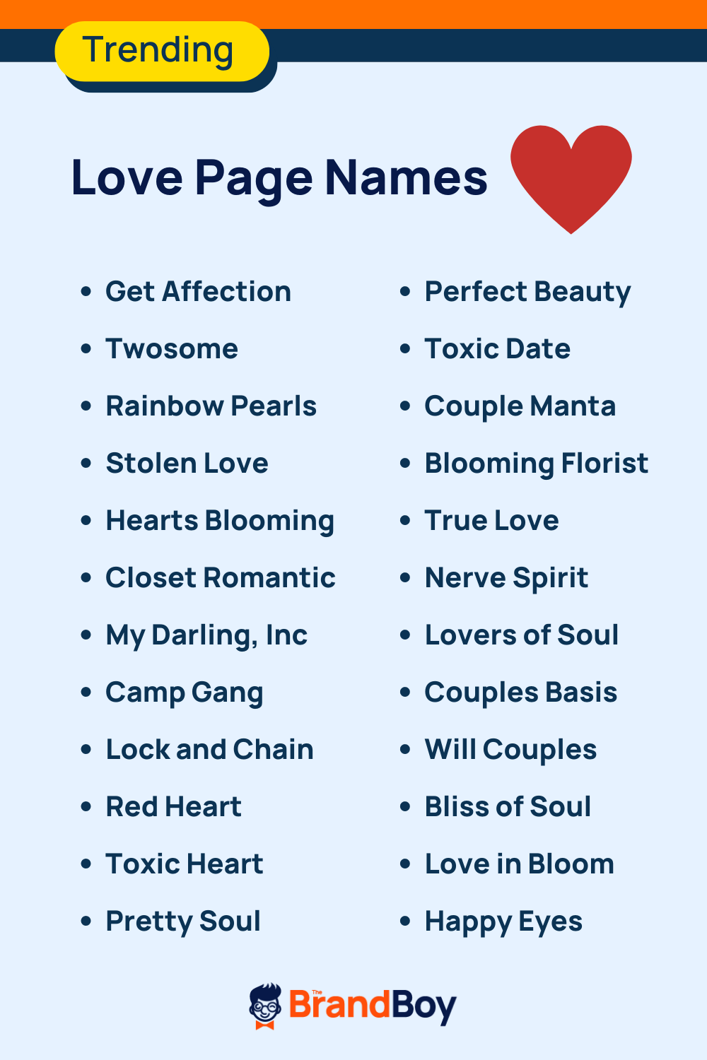 910+ Catchy Love blog Names and Page names | thebrandboy