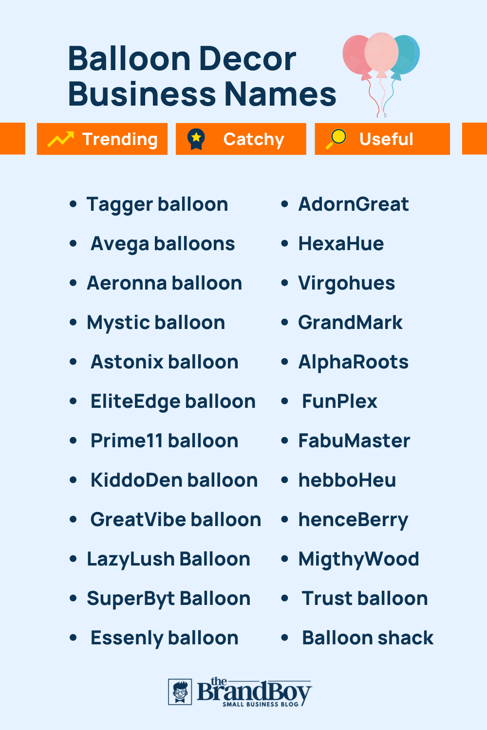 1010+ Balloon Business Name Ideas And Domains (Video+ Infographic)