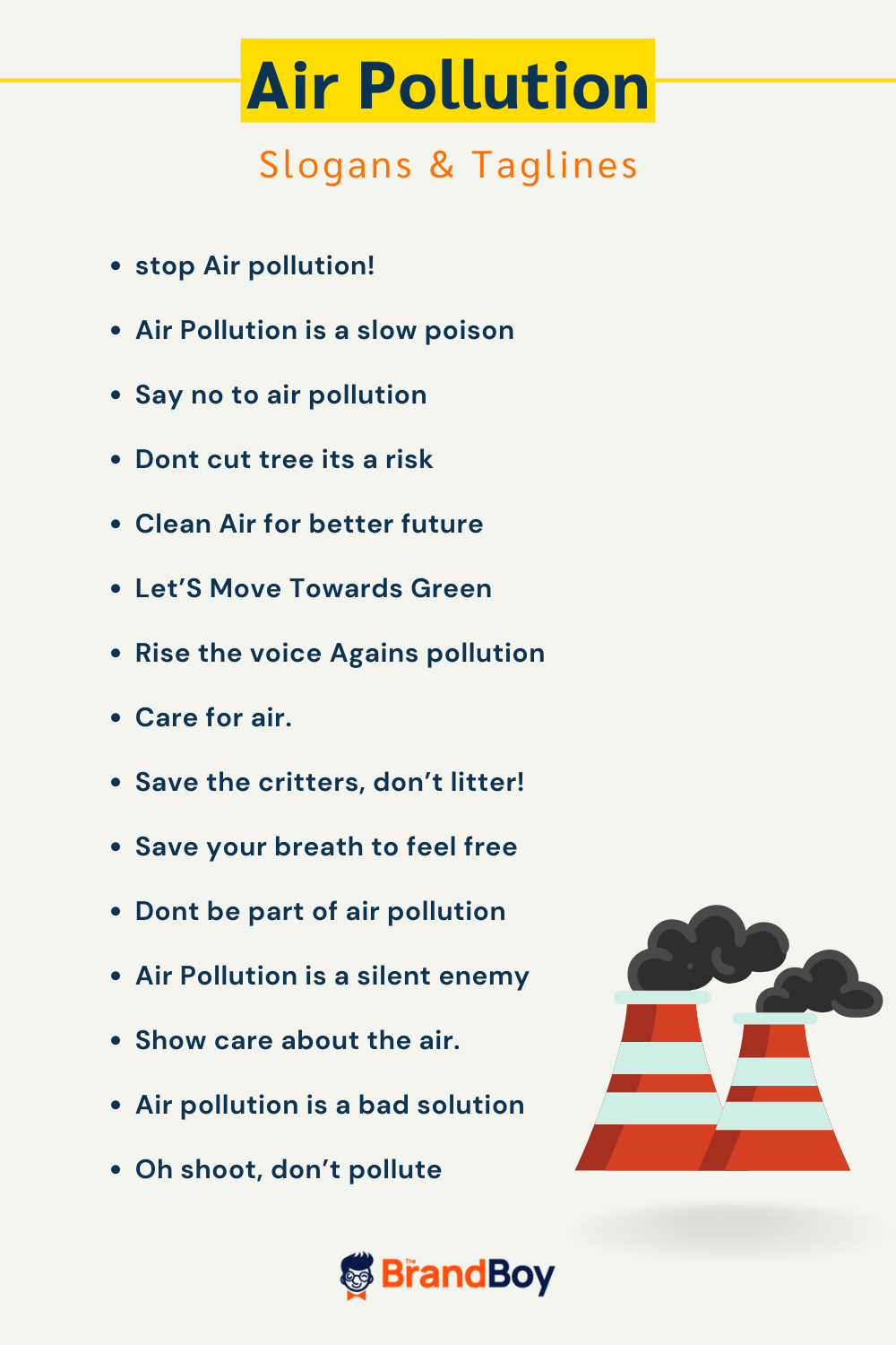Best And Catchy Famous Air Pollution Slogans