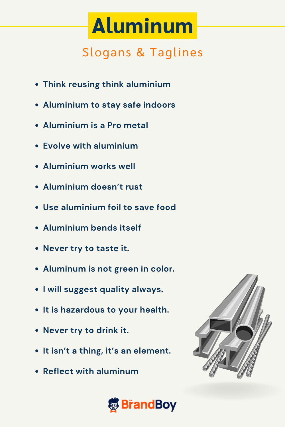 145+ Superb Aluminum Slogans and Taglines - theBrandBoy