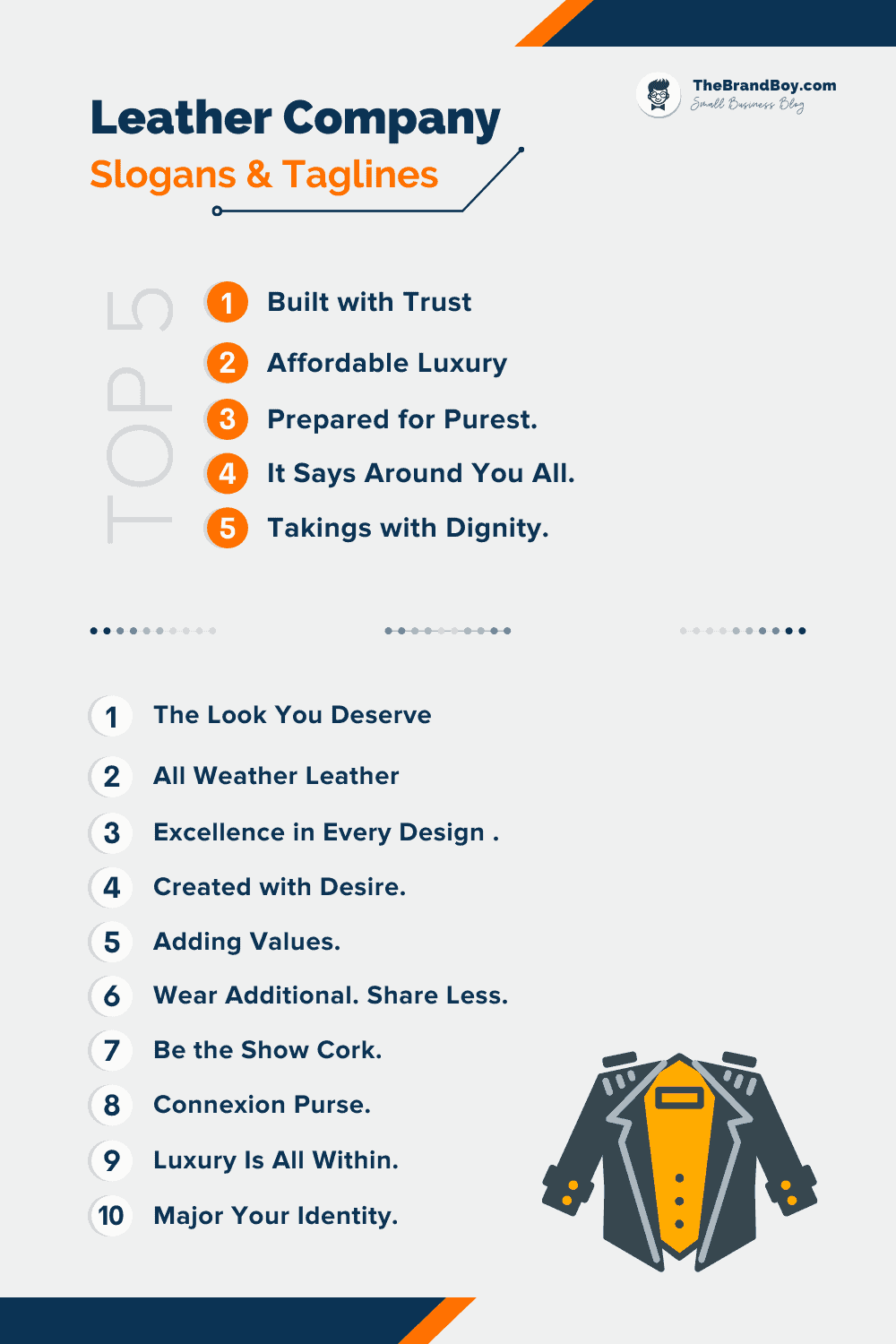 870+ Best Leather Slogans And Taglines (Generator + Guide) - BrandBoy