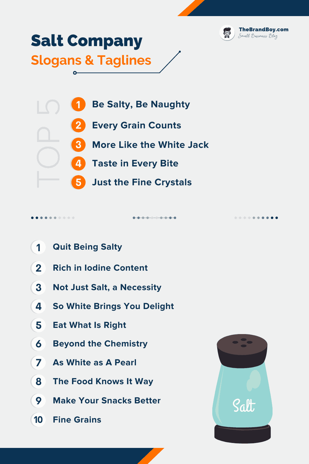 831+ Salt slogans to Add Flavor - TheBrandBoy.com
