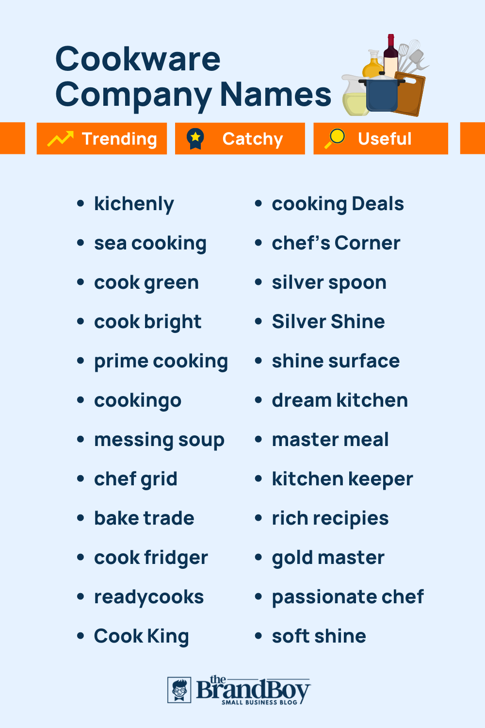 1080+ Cookware Company Name Ideas - theBrandBoy.Com