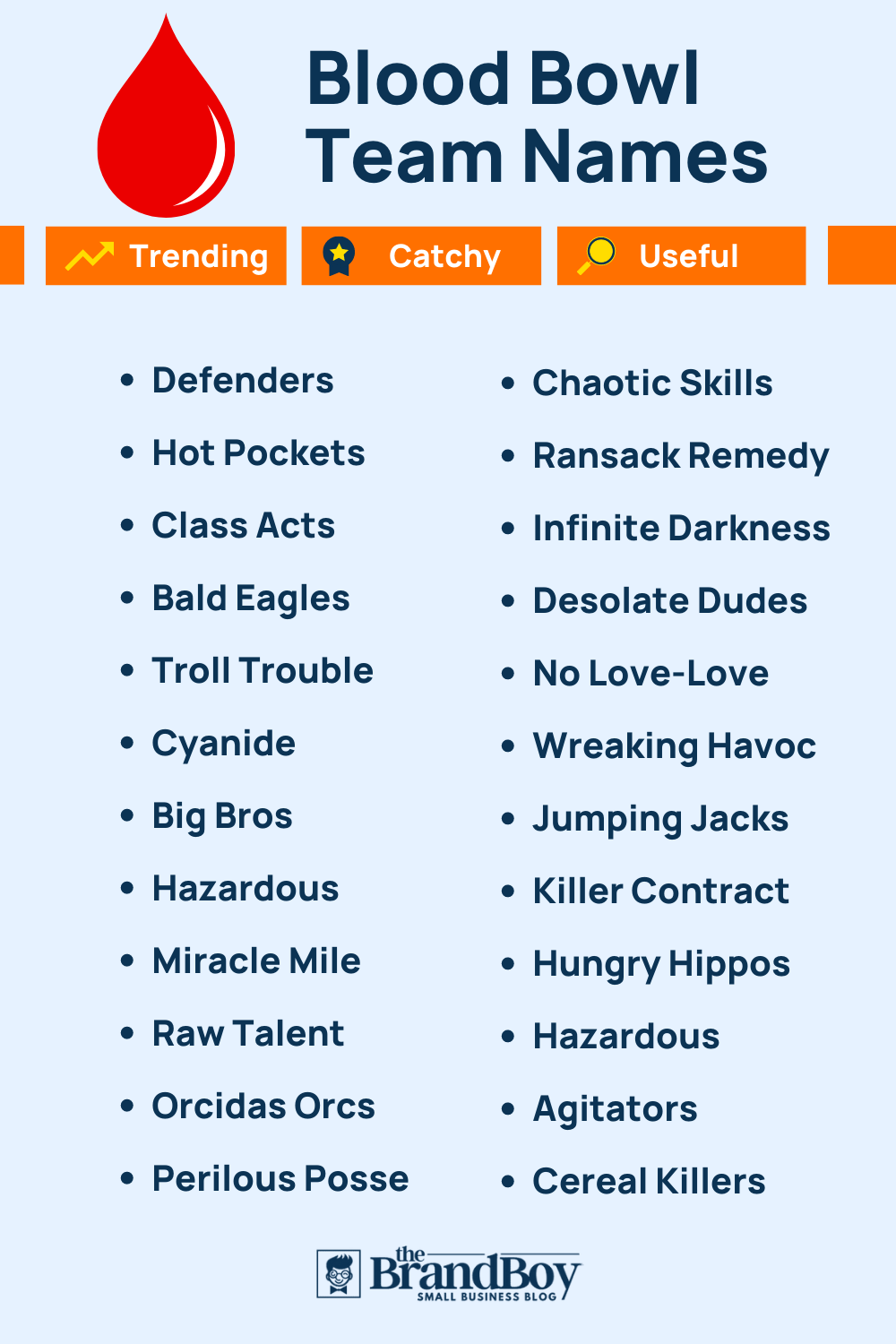Funny Blood Bowl Team Names at Toni Esser blog