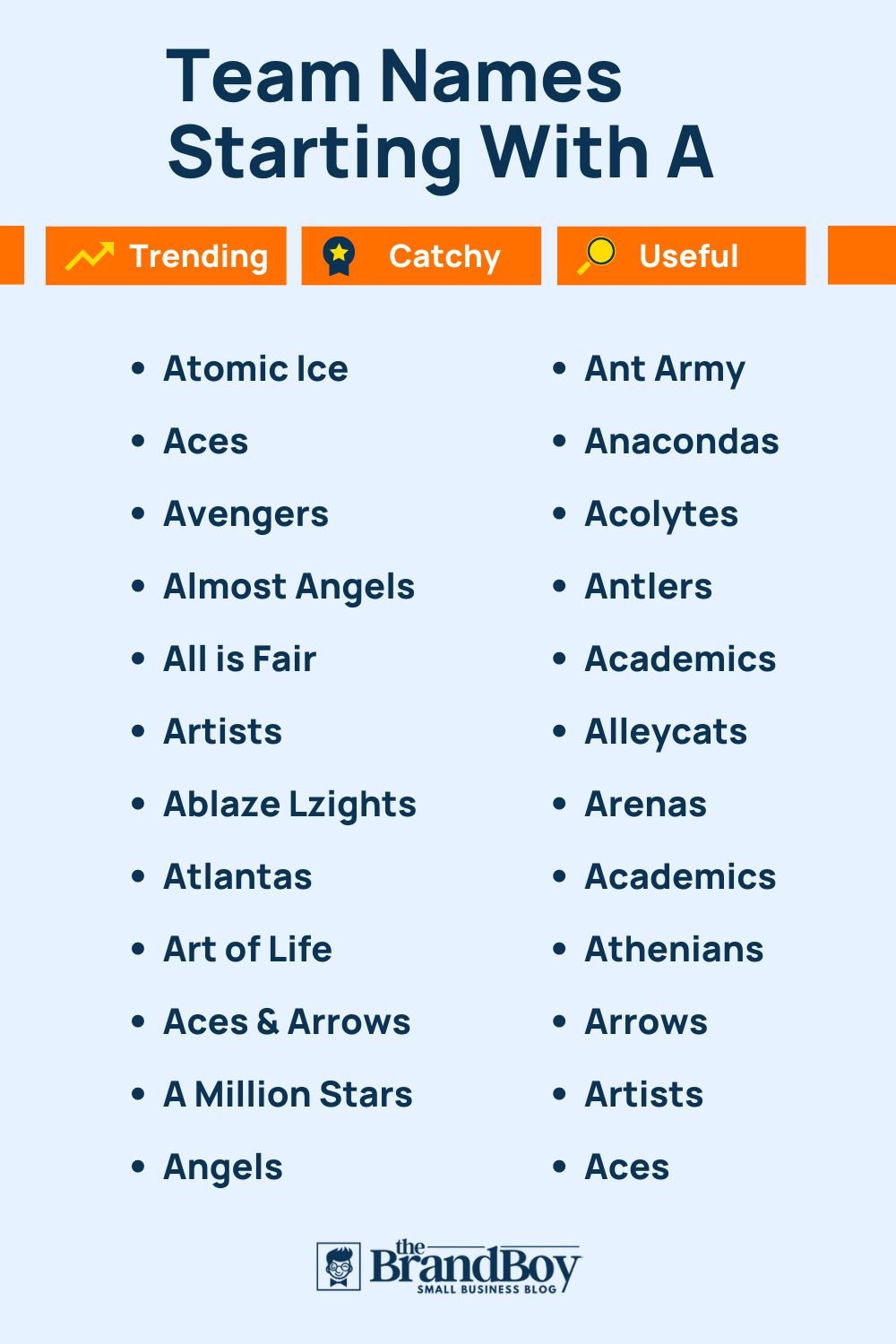 250+ Cool Team Names Starting With A (Generator) - BrandBoy