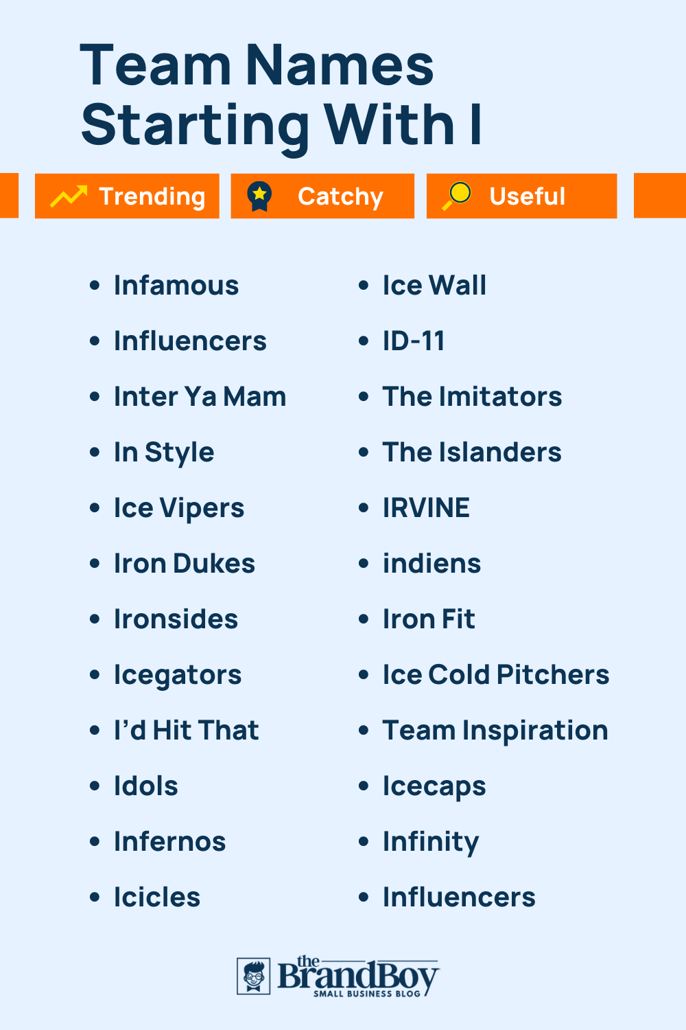 250+ Cool Team Names Starting with I (Generator) - BrandBoy