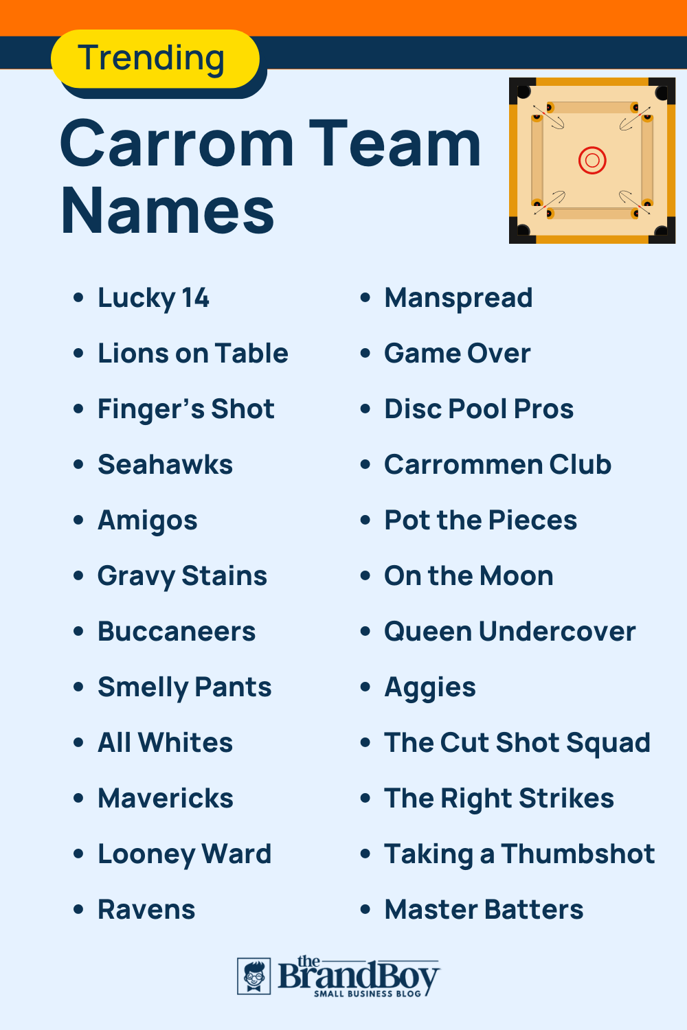 500 Cool Carrom Team Names Ideas - BrandBoy