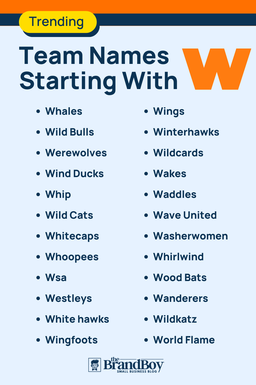 300+ Cool Team Names Starting With W - BrandBoy