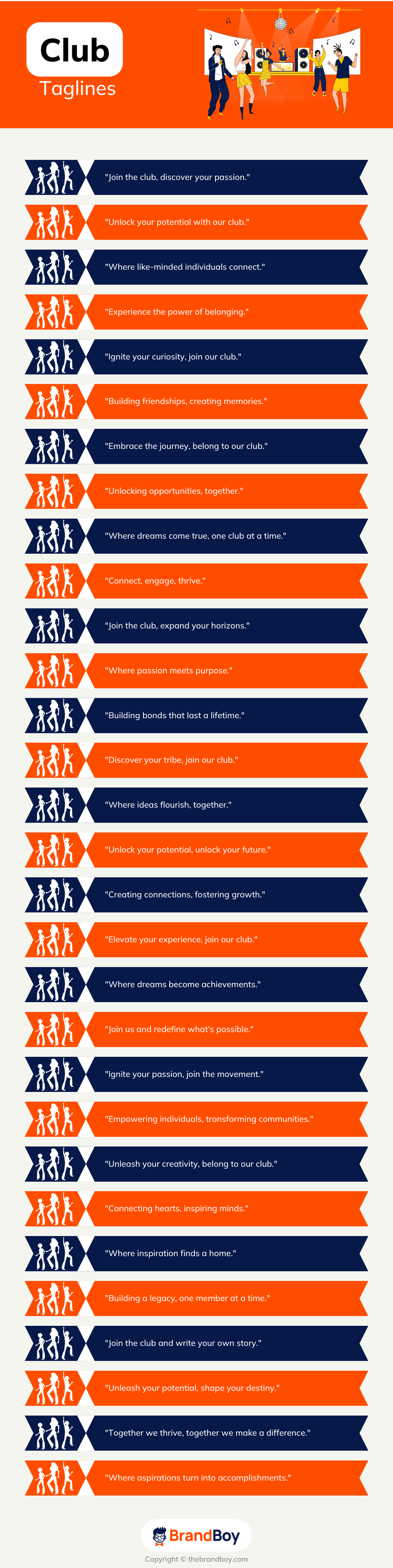 985+ Club Slogans and Taglines (Generator + Guide) - theBrandBoy