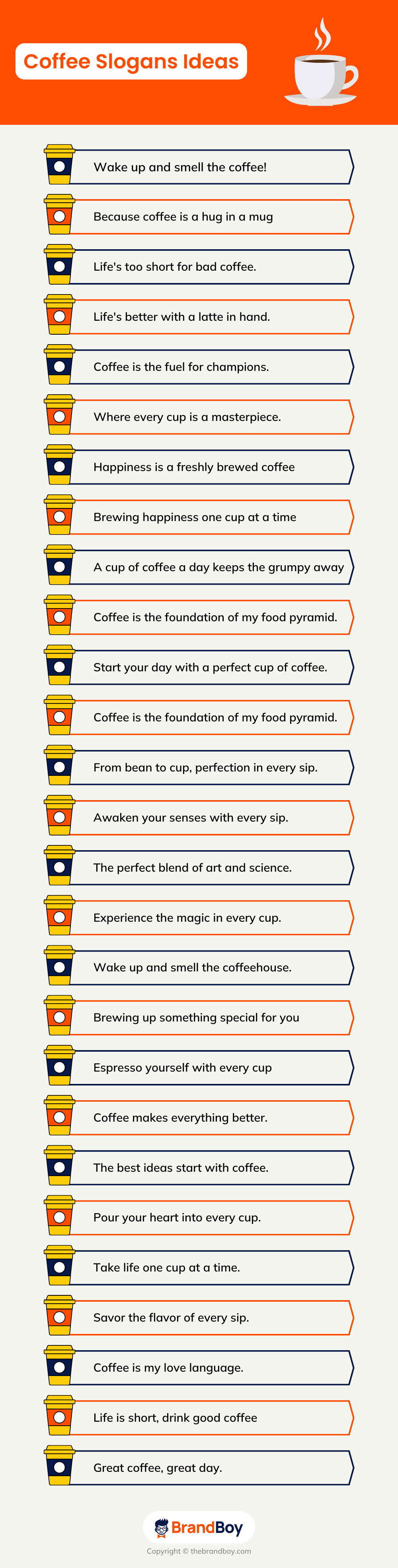 1300+ Coffee Slogans And Taglines (Guide + Generator) -TheBrandBoy