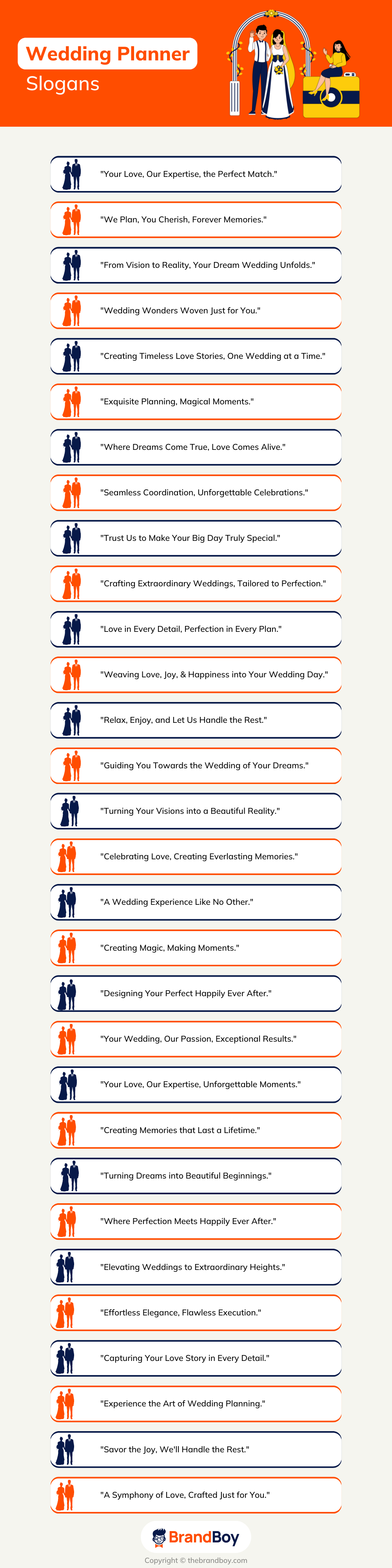 625+ Wedding Planner Slogans and Taglines (Generator + Guide) - BrandBoy