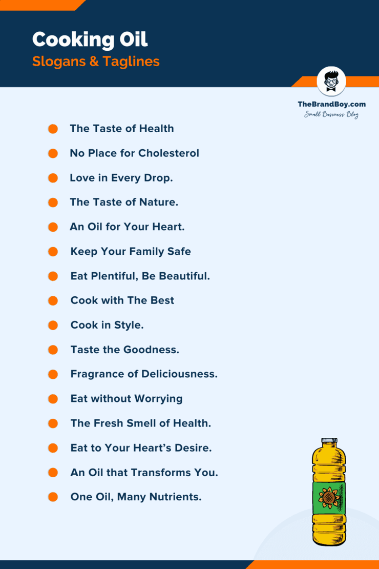 683+ Best Cooking Oil Slogans And Taglines (Generator + Guide ...