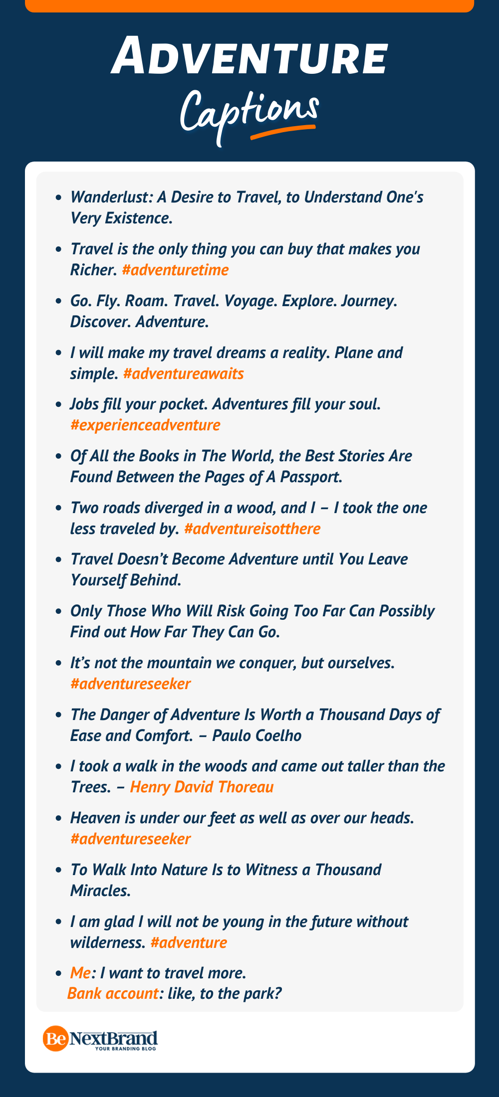 150+ Catchy Adventure Captions For All Social Media - BeNextBrand.Com