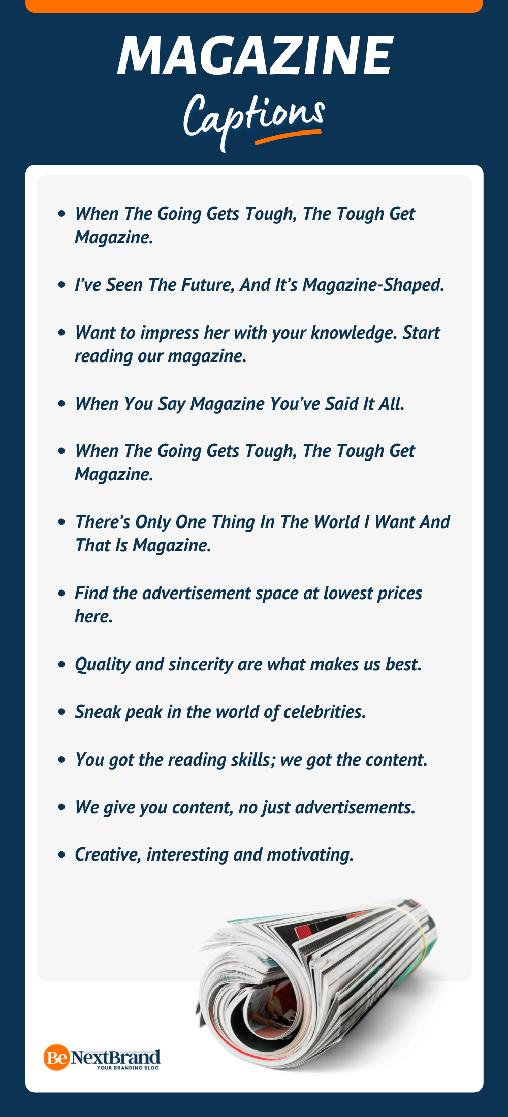 251+ Magazine Captions for Instagram to Make Your Own - BeNextBrand.Com